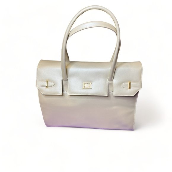 Escada | Bags | Vintage Escada Extra Large Tote Handbag Pearlized Cream ...